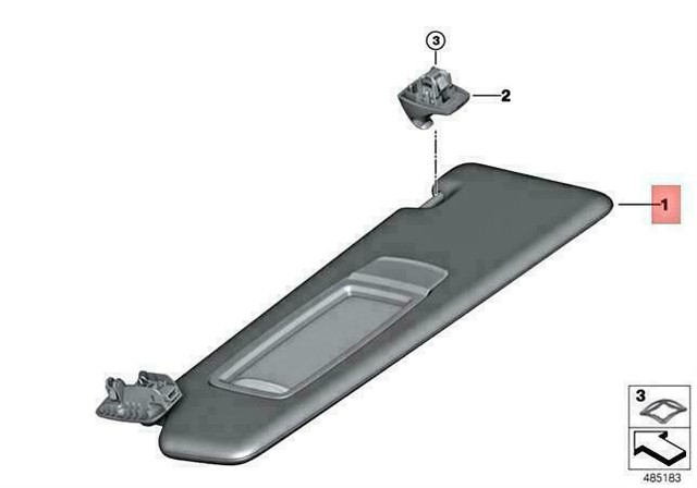 OEM BMW G30 G31 G38 518D 520D ED 520DX 520I 525D LH SUN VISOR ...