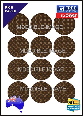 Designer Brand Edible Rice Paper Image Cupcake Toppers 12 x 2" Birthday ...