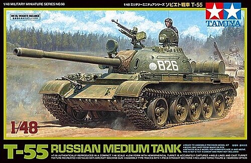 Tamiya Russian T55 Medium Tank - Plastic Model Military Vehicle Kit - 1 ...