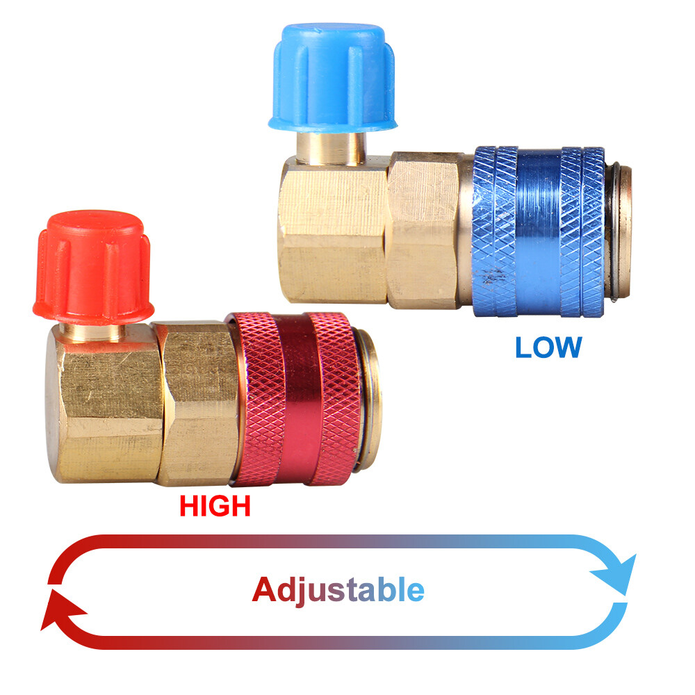 2PC AC A/C Quick Connector Adapter ACME Coupler Auto A/C Manifold Gauge ...