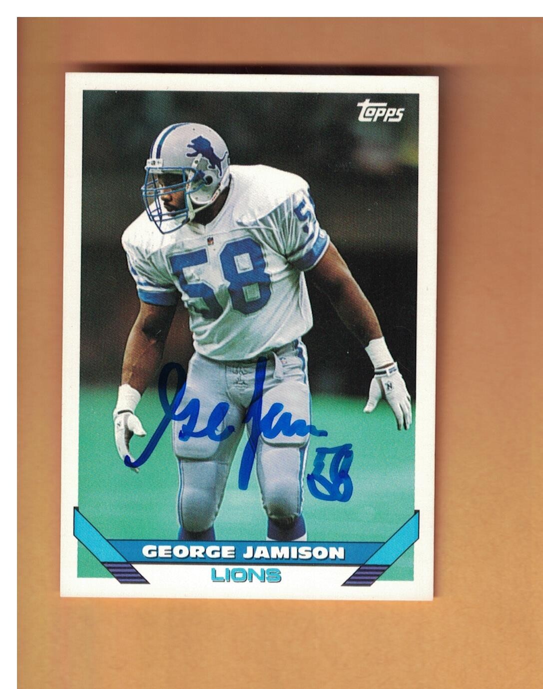 George Jamison AUTOGRAPHED 1993 TOPPS FOOTBALL CARD SIGNED DETROIT ...