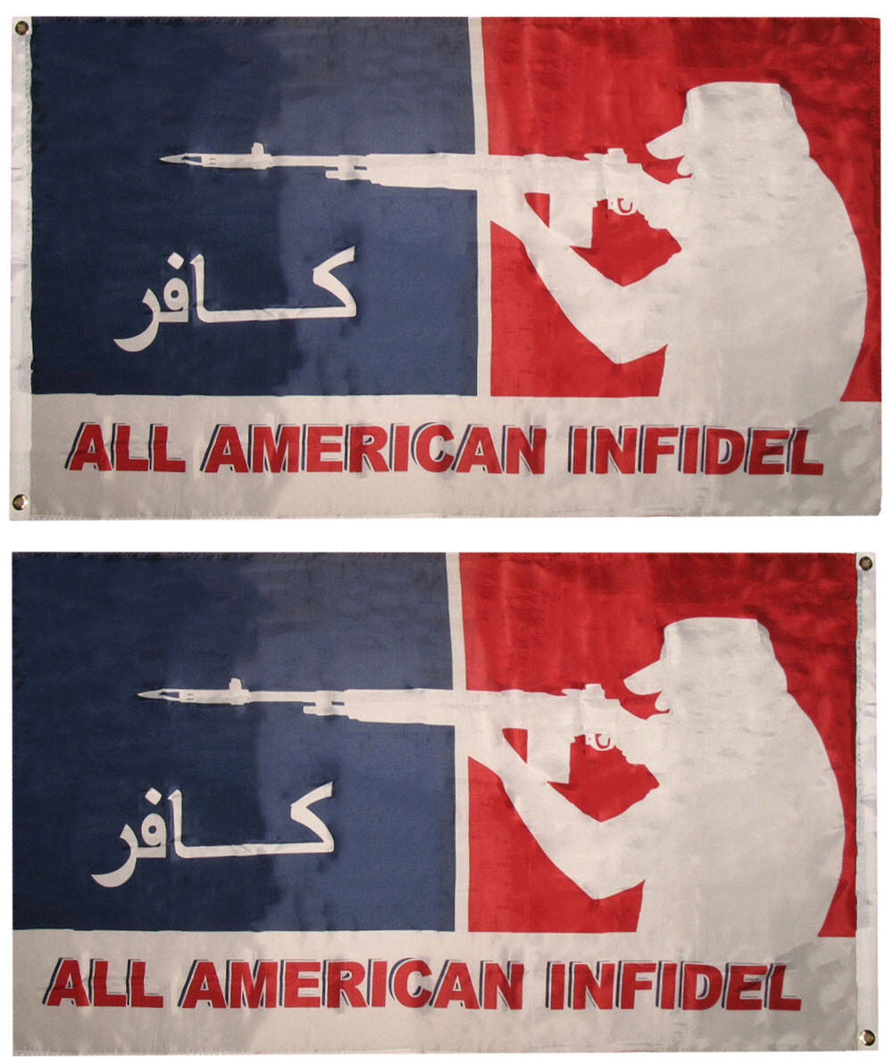 3x5 All American Infidel Red White Blue Military Double Sided Nylon NRA ...