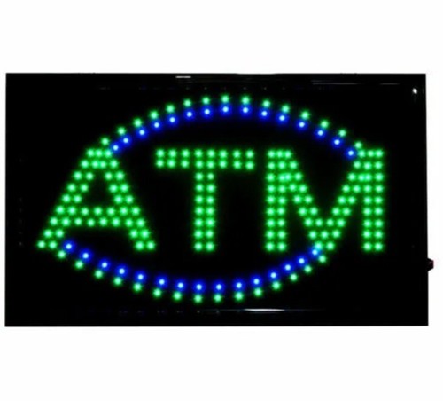 LARGE 22” X 13" Bright LED Neon Light ATM Sign Business Animated Motion ...