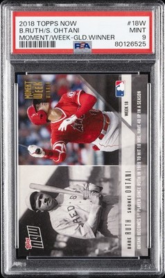 2018 TOPPS NOW MOMENT OF THE WEEK GOLD WINNER #18W BABE RUTH/SHOHEI ...