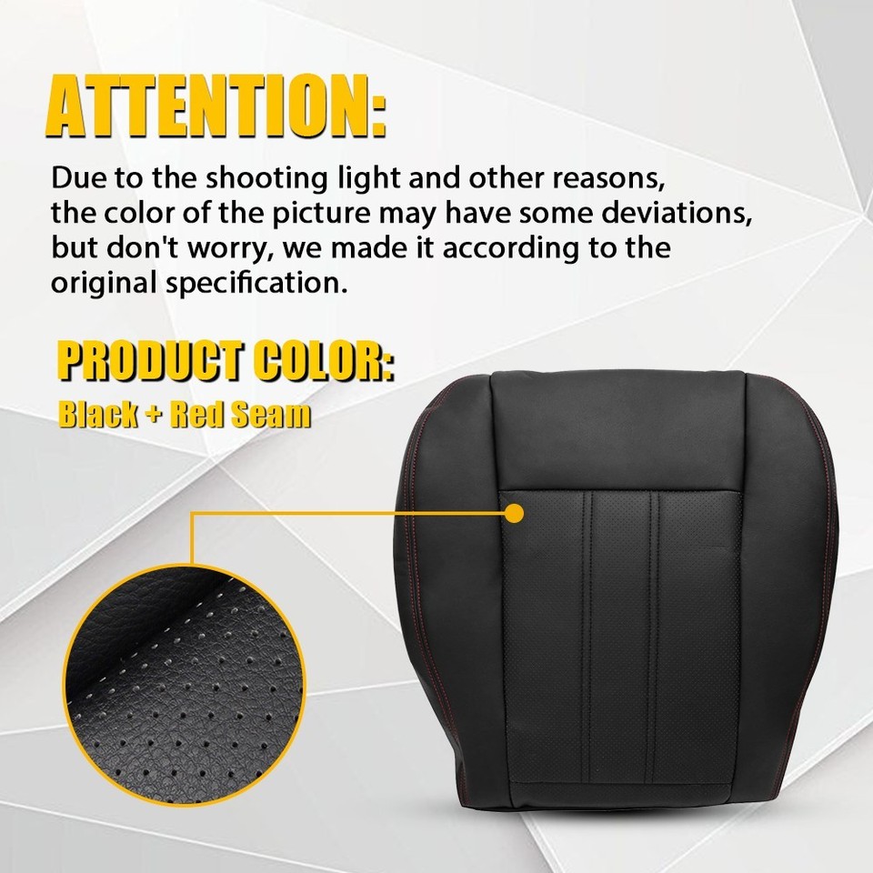 Fit Dodge Grand Caravan 2008-20 Driver Bottom Leather Seat Cover Red ...