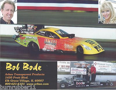2014 BOB BODE "AEBEE TRANSPARENT PRODUCTS" FUNNY CAR NHRA HANDOUT ...