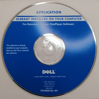 Dell Sonic CinePlayer Reinstallation Software P/N: RG895 | eBay