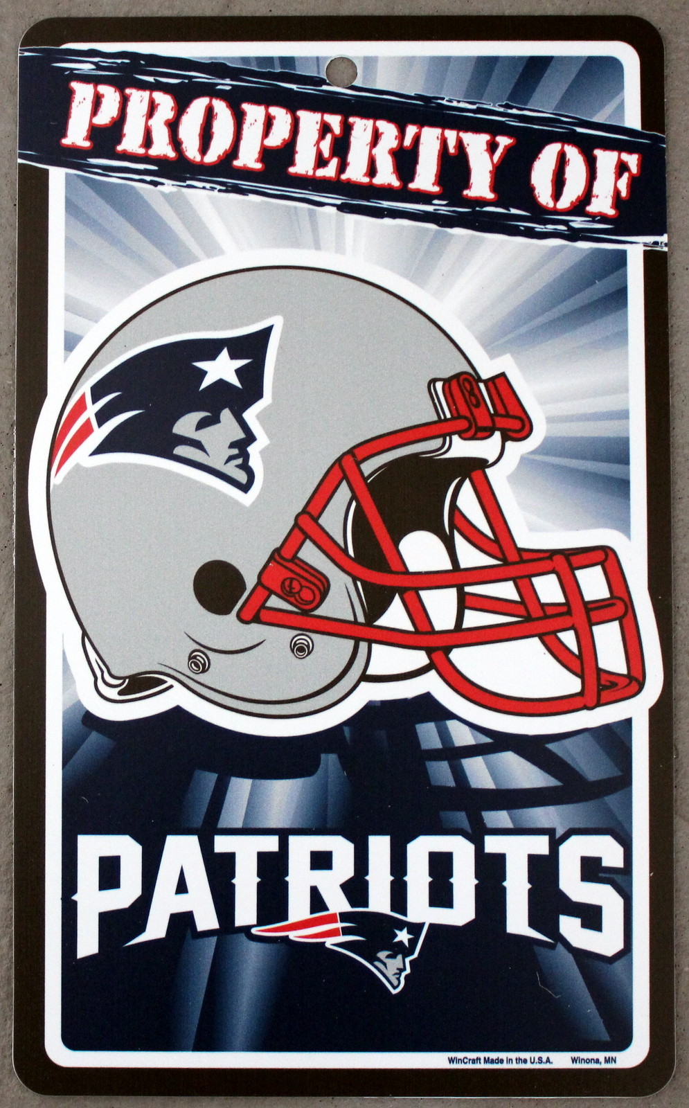 NFL Licensed New England Patriots Property Sign Plastic Decor Football ...