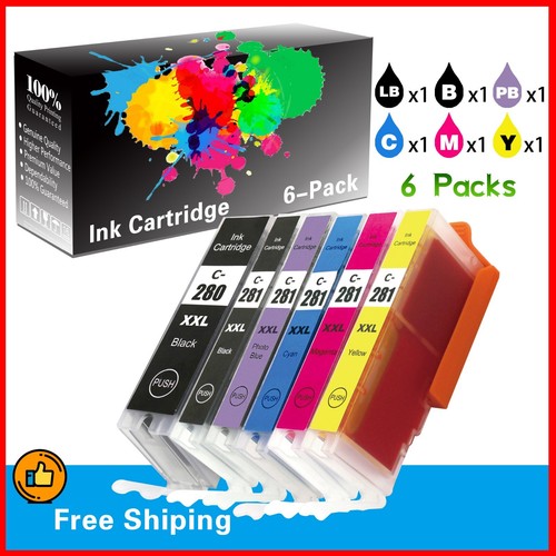 6PK PGI280XXL CLI281XXL Ink Cartridge for PIXMA TR7500 TR7520 TS702 ...