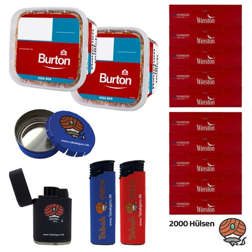 2x Burton Volumentabak GIGA Box à 400g, Winston Hülsen ...