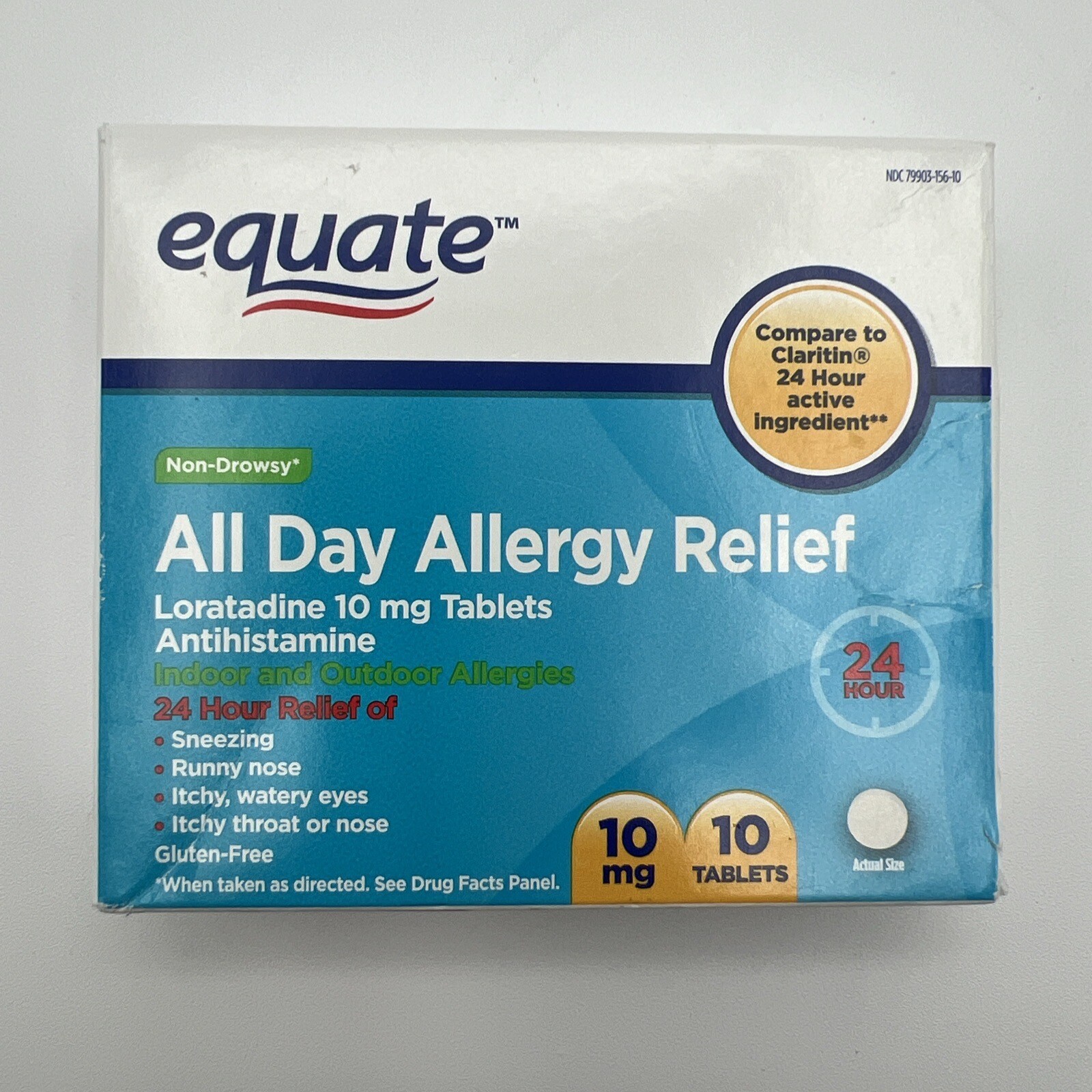 Equate Allergy Relief Loratadine Tablets 10 mg Antihistamine Exp 1/26 ...