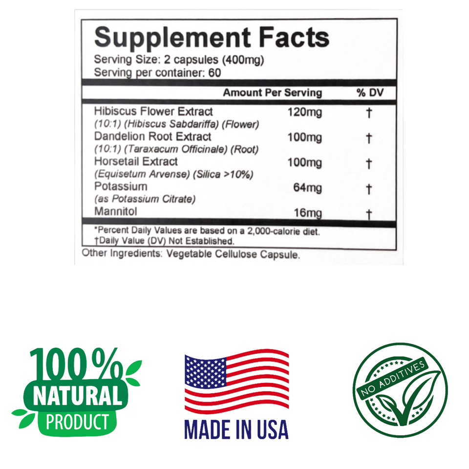 Diuret 120 capsules, Fluid Retention Relief Naturally, Anti ...