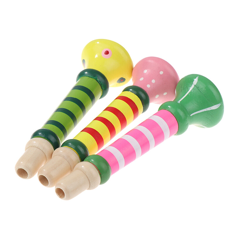 Wooden Trumpet Small Speakers Kid Musical Instrument Education Toy ...