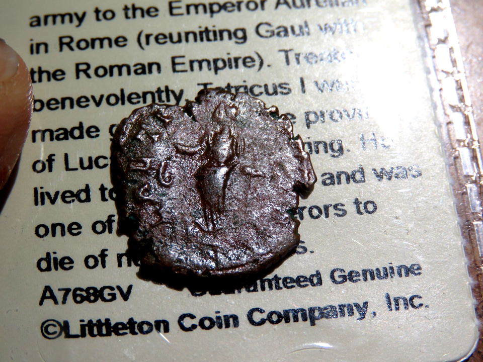 Ancient Roman Coin Tetricus I Bronze Antoninianus LLC Certified COA K1 ...