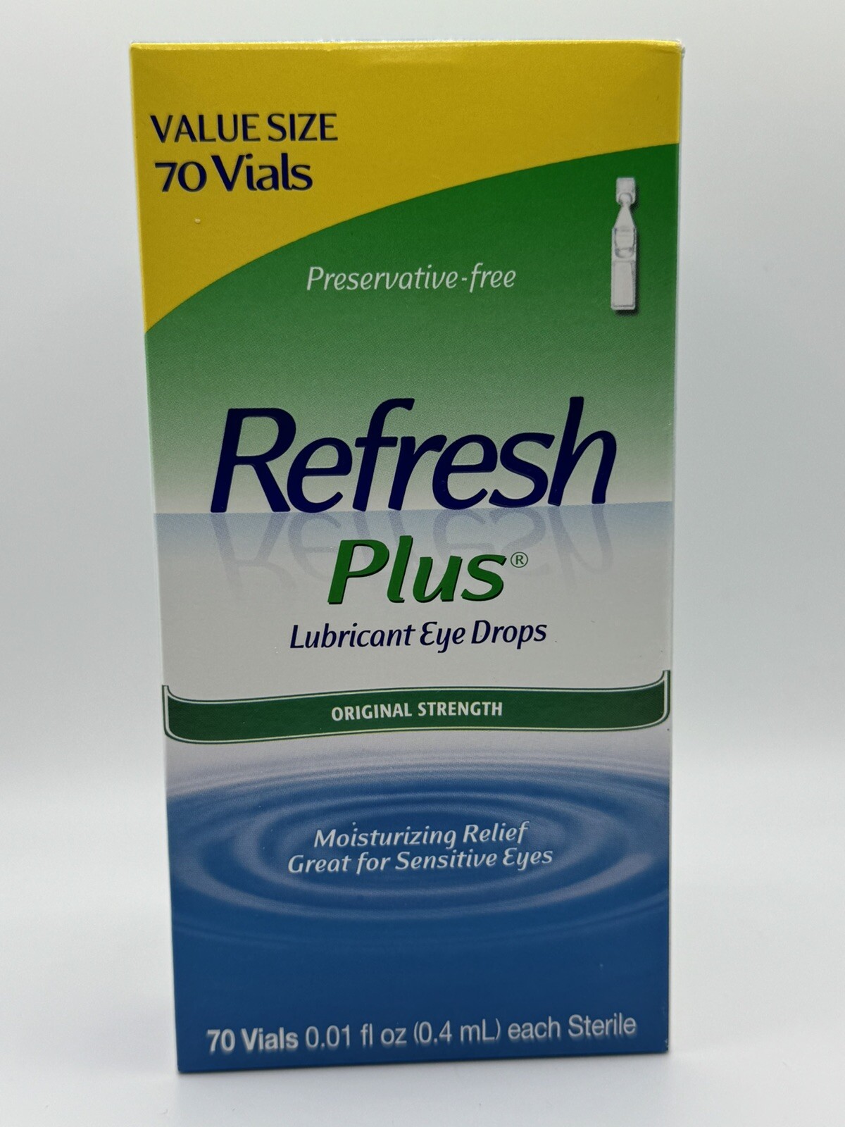 REFRESH PLUS LUBRICANT EYE DROPS MOISTURIZING RELIEF 70 VIALS EX 03/25 ...