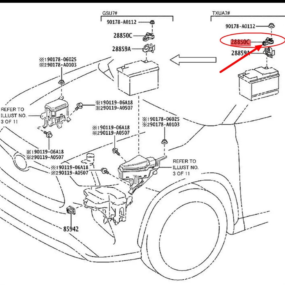 Voltage Battery Terminal Current Sensor For Toyota Highlander RAV4 ...