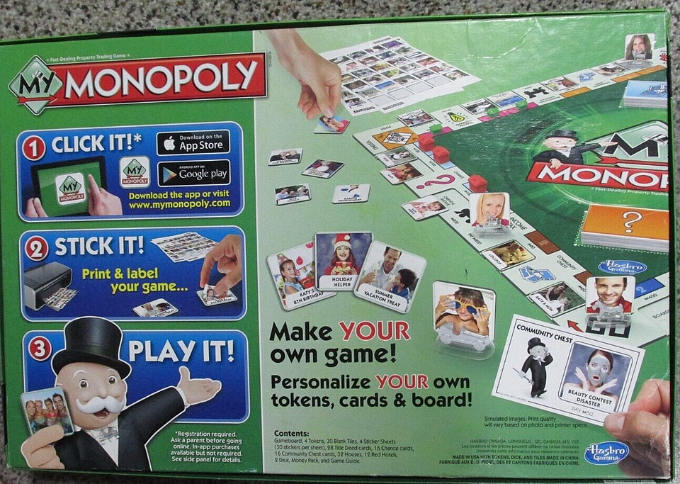 My Monopoly Maker Your Own Game Personalize A8595 Open Box Sealed ...