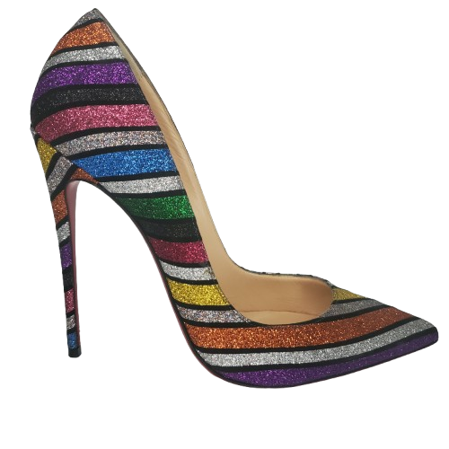 Christian Louboutin Women's Stripy Glitter So Kate 120 Pumps Heels EU ...