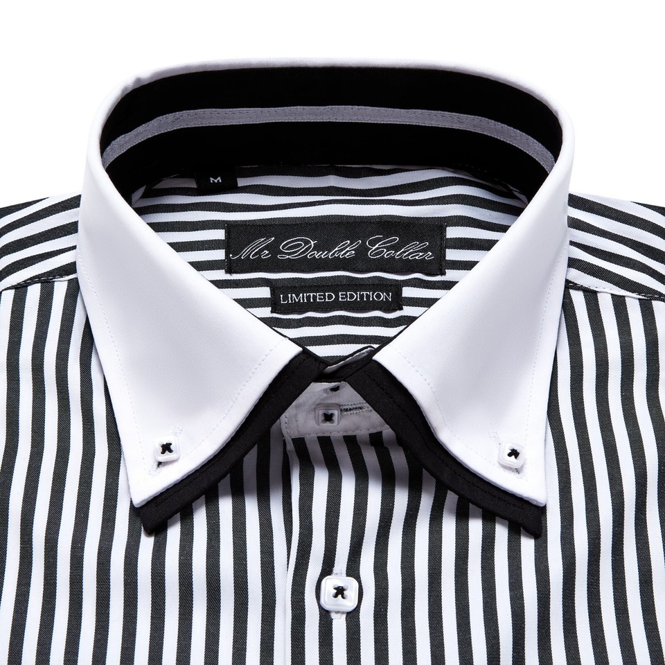 Luxury Mens Casual Double Collar Smart Fit Formal Shirt Italian Design ...