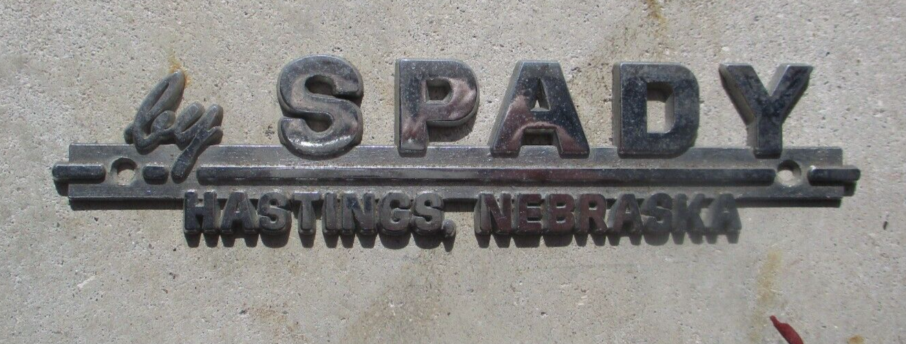 Nebraska Hastings Dealer name plate sign # SPADY | eBay