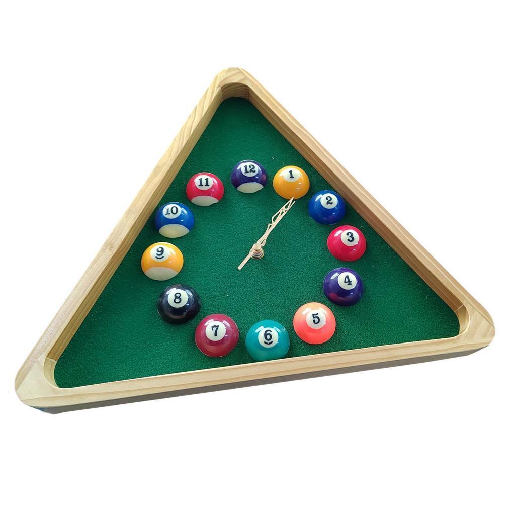 Billiards Theme Wall Clock Wood Frame Battery Powered for Guest Room ...