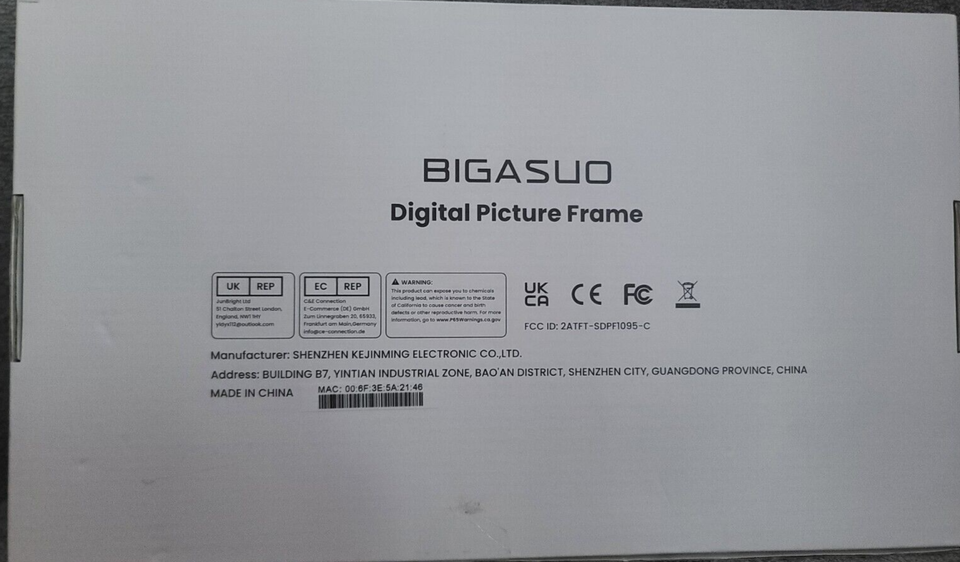 Bigasuo Digital Picture Frame Model: 102KZ WiFi IPS HD Touch Screen ...