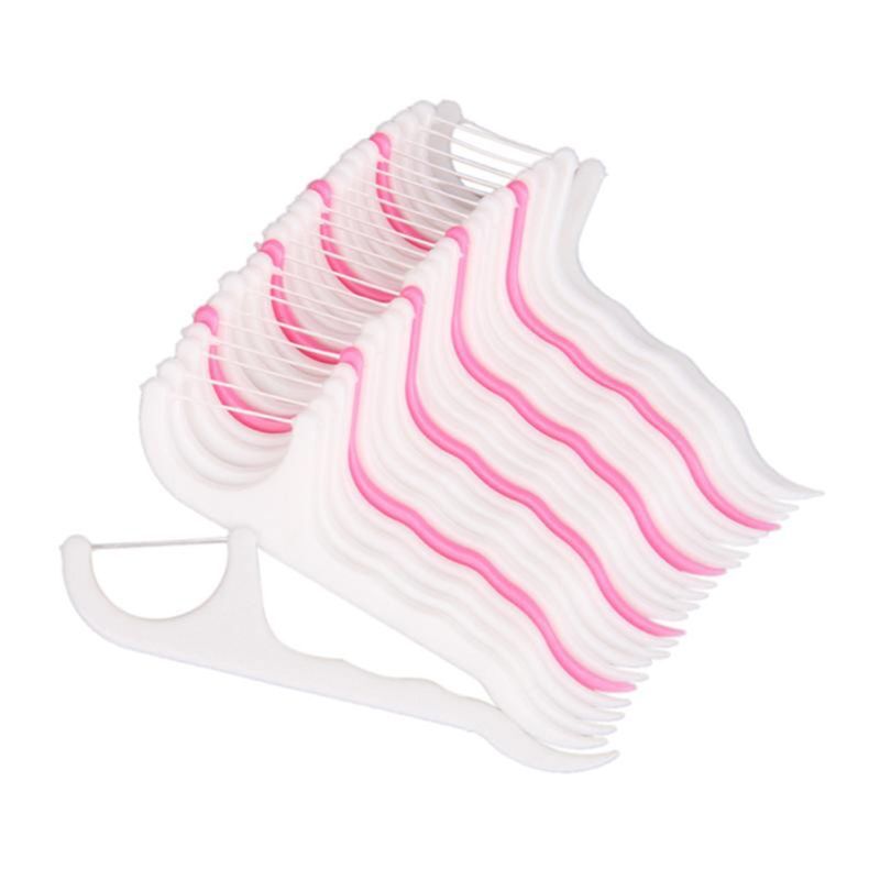 20Pcs/Pack Disposable Floss Picks Sticks Interdental Brush 2 In 1 ...
