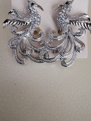 Gorgeous Phoenix earring clear +black eye crystal Beauty /Gift 2.5cm ...