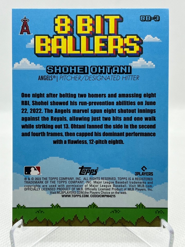 839. Shohei Ohtani 2023 Big Leauge Baseball 8 Bit Ballers Insert #8B-3 ...