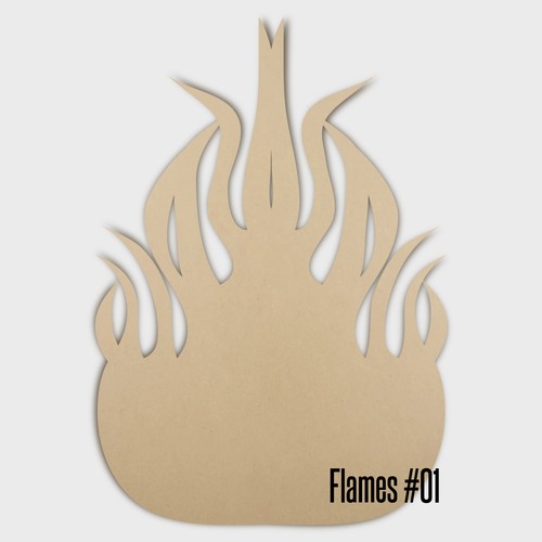 Wooden Flames Shape 100-600mm 3mm MDF - Craft Unpainted - Laser Cut ...