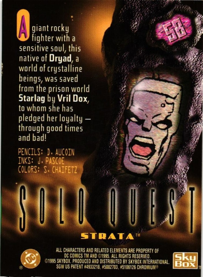 1995 SKYBOX POWER CHROME DC COMICS SOLO QUEST STRATA #58 $0.99 VALUE ...