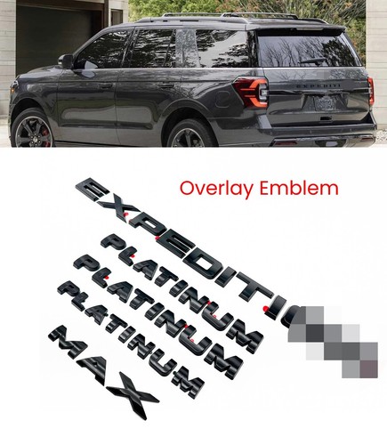Gloss Black Platinum Overlay Letters Emblem FIT 2018-2024 Ford ...