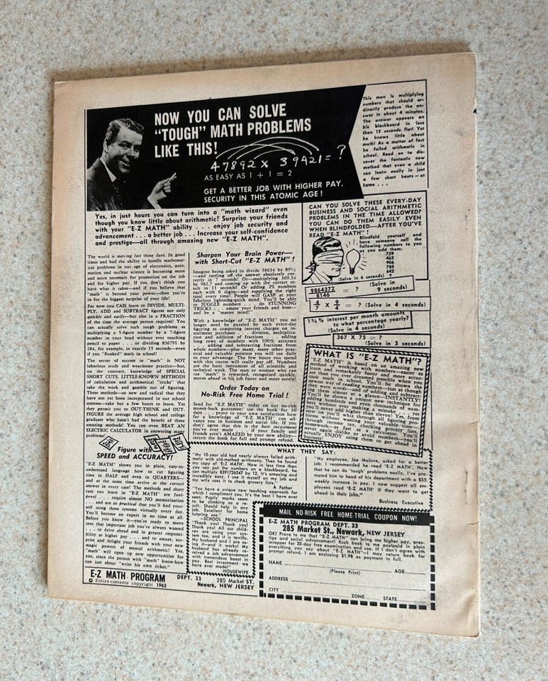 SAGA Magazine For Men -- July 1963 -- Thresher Death Dive | eBay