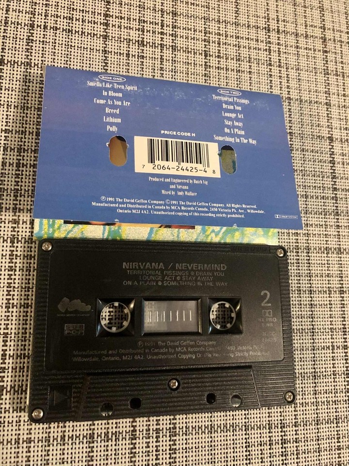 NIRVANA «NEVERMIND» BLACK CASSETTE (1991, Canada) DGCC-24425 GRUNGE | eBay