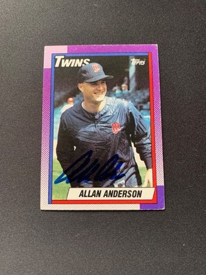Allan Anderson Signed 1990 Topps #71 Card Minnesota Twins Autograph COA ...
