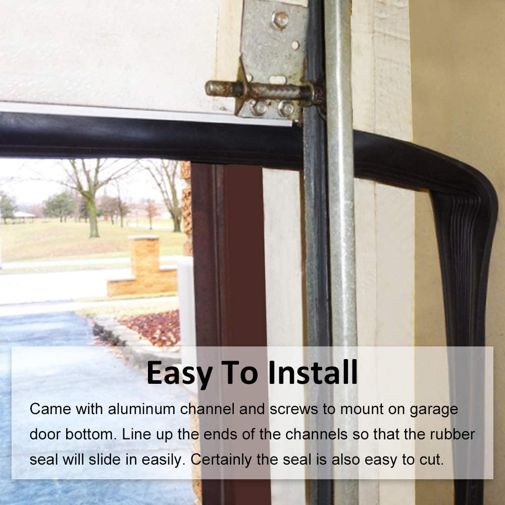 Garage Door Seals Bottom Rubber with Pre-Drilled Aluminum Track ...