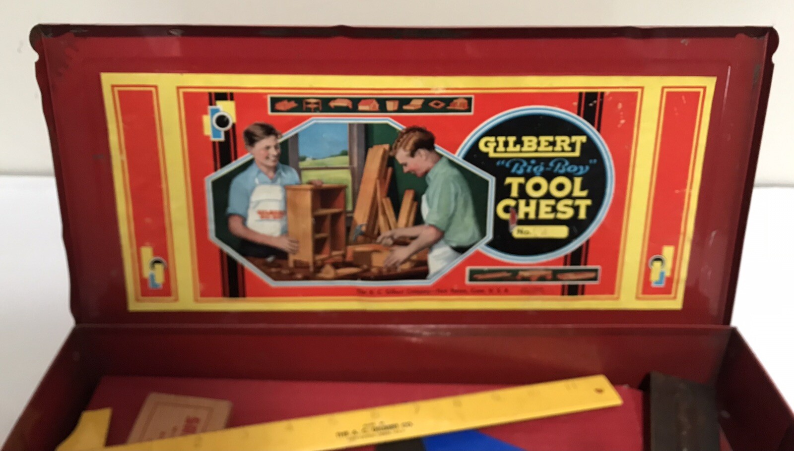 VINTAGE ORIGINAL GILBERT BIG BOY TOOL CHEST IN ORIGINAL METAL BOX | eBay