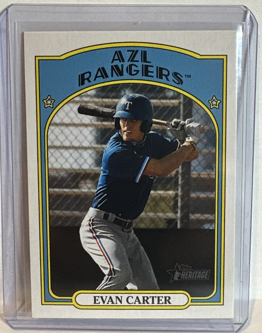 Evan Carter 2021 Topps Heritage Minor #176 AZL Rangers Texas | eBay