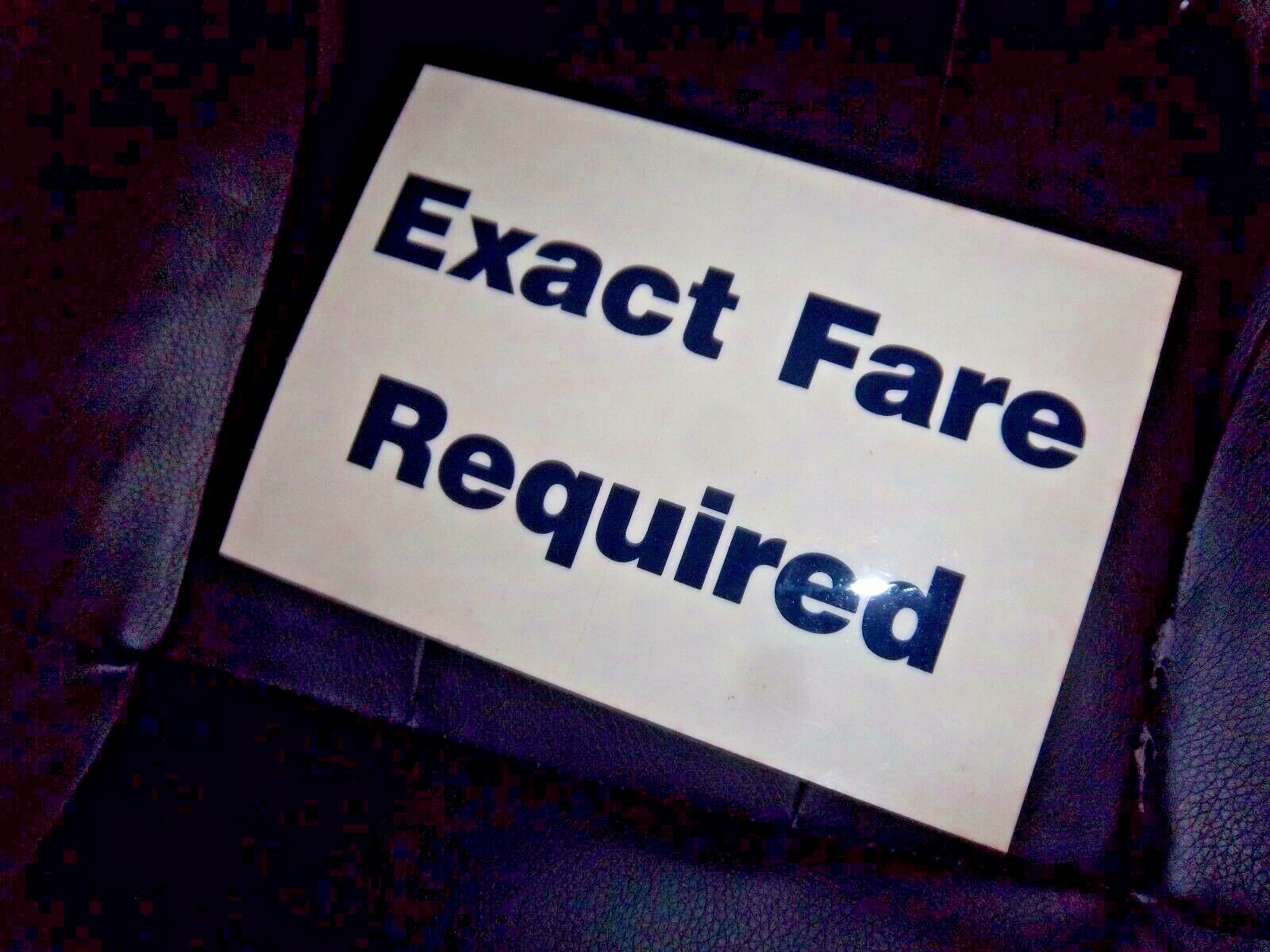 NEW YORK CITY TRANSIT NYC BUS SIGN VINYL DECAL COLLECTIBLE EXACT FARE ...