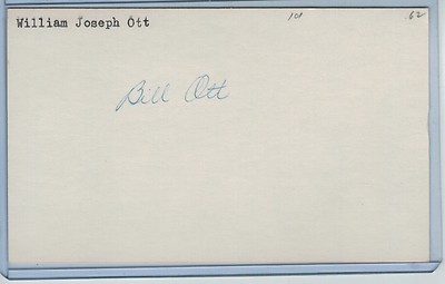 BILLY OTT INDEX CARD SIGNED 1962 '64 CHICAGO CUBS PSA/DNA CERTIFIED | eBay