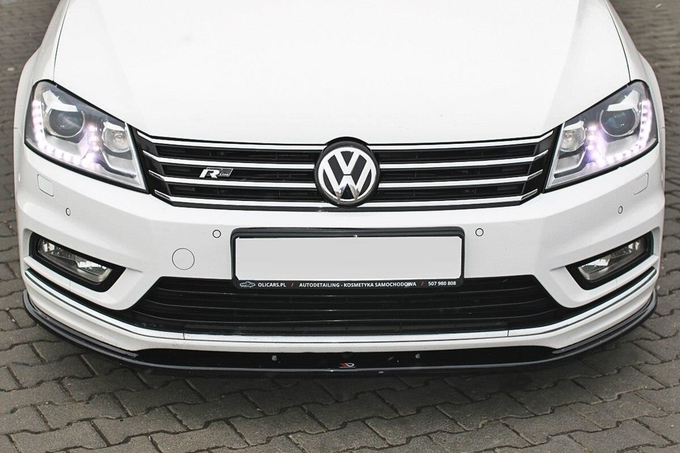 Front Diffuser Splitter Maxton Design Gloss Black ABS for Vw Passat B7 ...