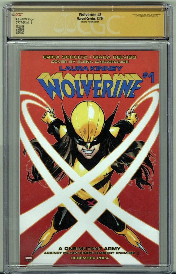 WOLVERINE #2 CGC 9.8 SS SIGNED ALEXANDER LOZANO VARIANT COVER EDITION ...