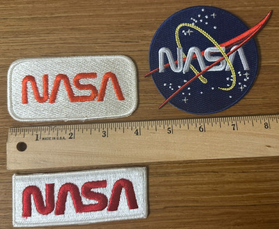 3X NASA Logo WORM & Vector Meatball AB Emblem Vintage Patches | eBay