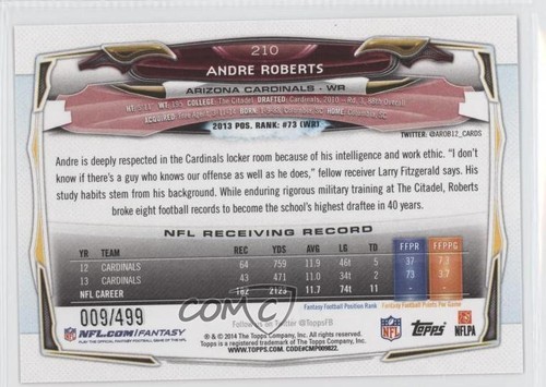 2014 Topps BCA Pink /499 Andre Roberts #210 | eBay