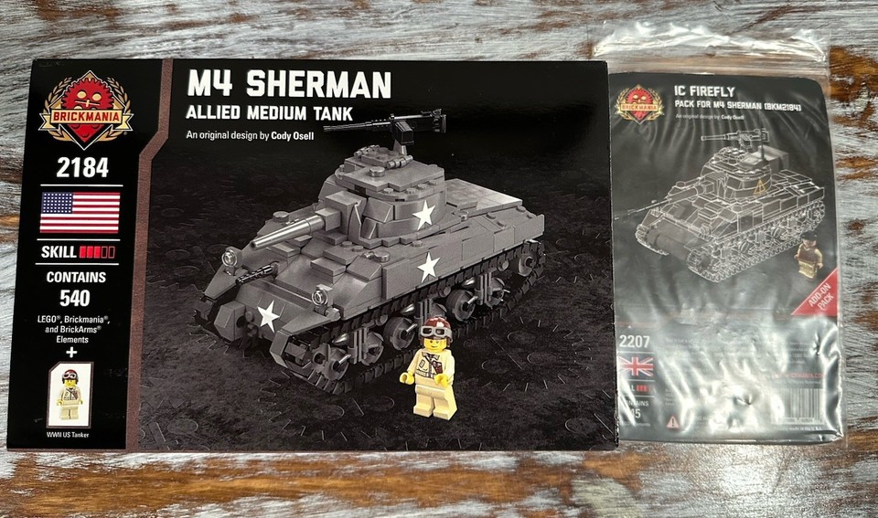 Brickmania BKM214 M4 Sherman Allied Medium Tank & BKM2207 IC Firefly ...