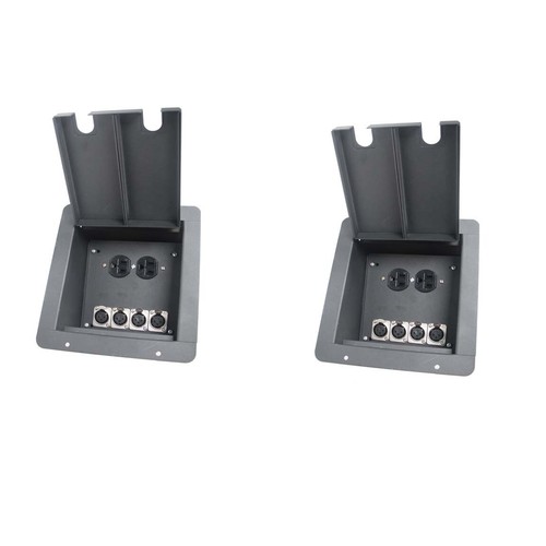 2 Elite Core Recessed Stage Pocket Floor Box 4 XLR Female Mic ...