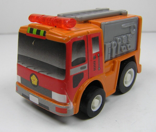 SRM Pull Back and Go Orange Fire Truck Toy Vehicle 2" Long Plastic ...
