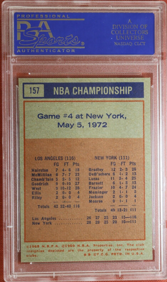 1972 Topps basketball card NBA CHAMPIONSHIP G4 #157 PSA 9 MINT ...