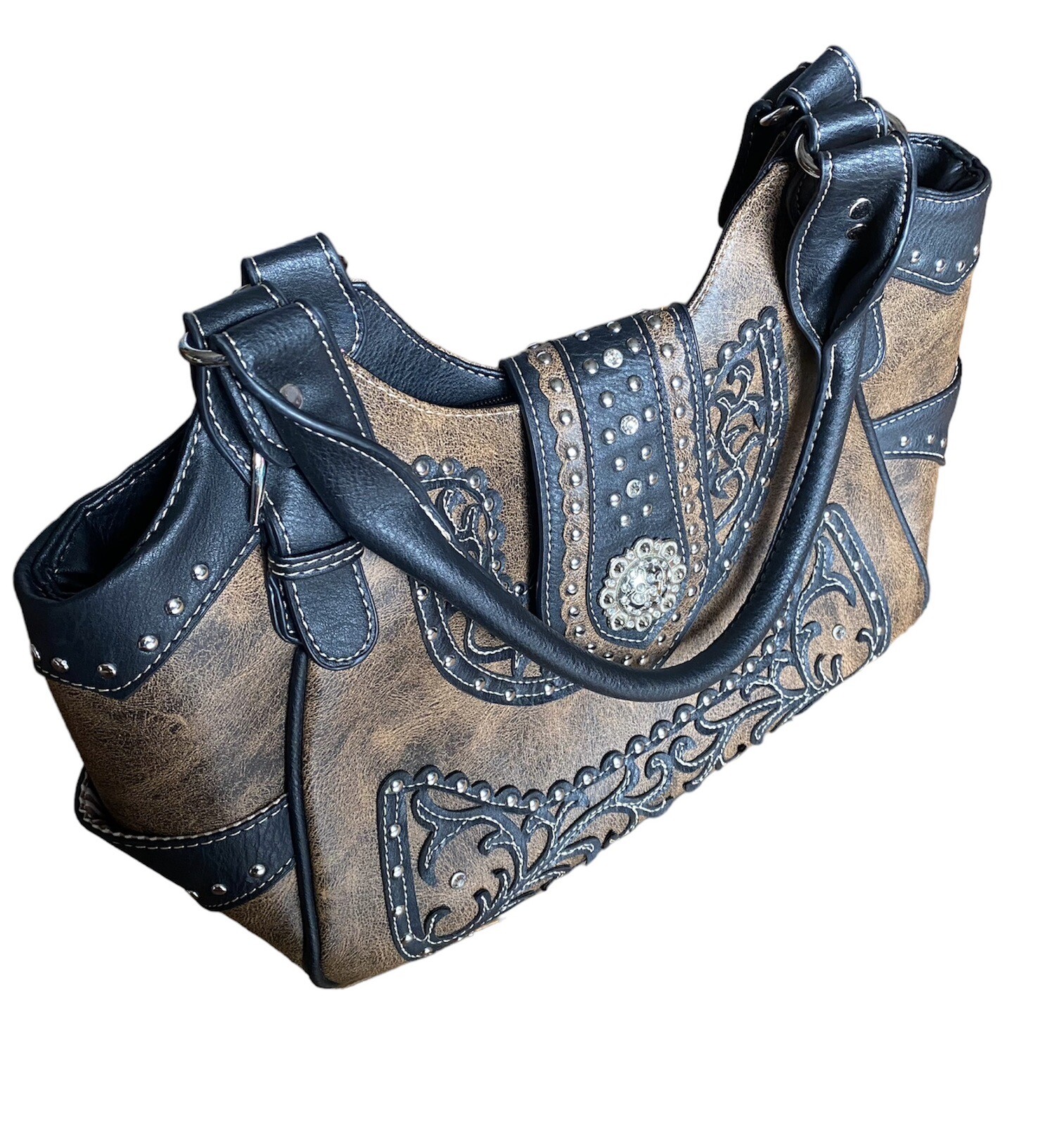 Zelris Western Albino Floral Biker Bag Womens Purse - Gem