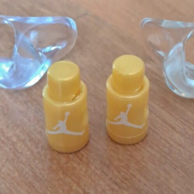 Shoe Lace Locks Pair Transparent Caramel / White Jump-man WITHOUT CLEAR ...